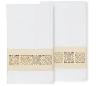 LINUM HOME TEXTILES Vivian 2pc Embellished Bath Towel Set - One-color