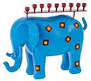 COPA JUDAICA Blue Elephant Menorah