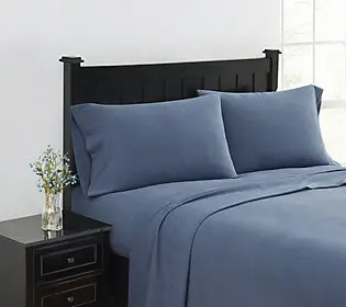 London Fog Solid Flannel 3 Piece Full Sheet Set - One-color