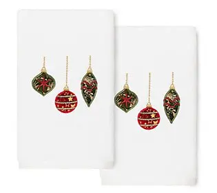 LINUM HOME TEXTILES Christmas Ornaments 2-piece Hand Towels - One-color