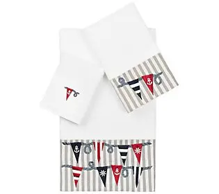 LINUM HOME TEXTILES Ethan 3pc Embellished Towelset - One-color