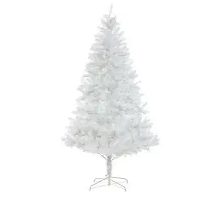 LUXEN HOME Luxenhome 7' Pre-lit White Artificial Christmas Tree - One-color