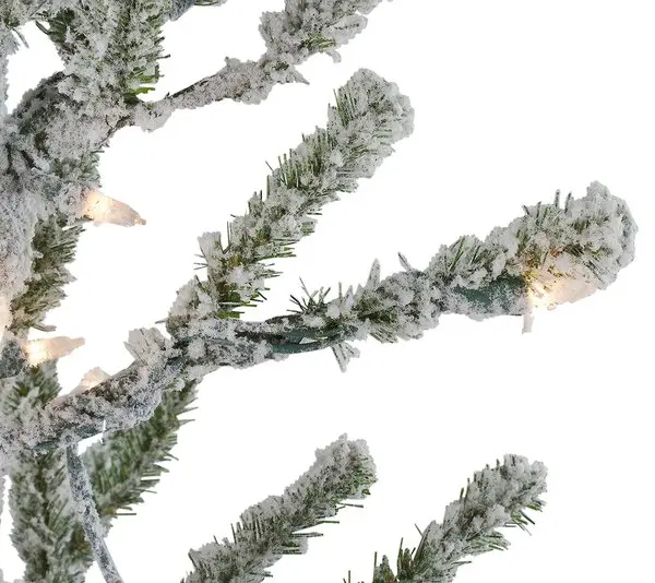 NORTHLIGHT 5' Med Flocked Alpine Twig Faux Tree