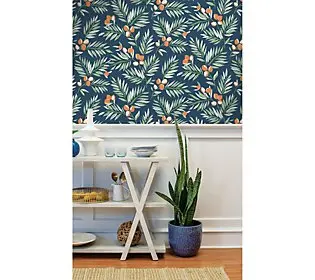 NEXTWALL Citrus Branch Peel And Stick Wallpaper Roll