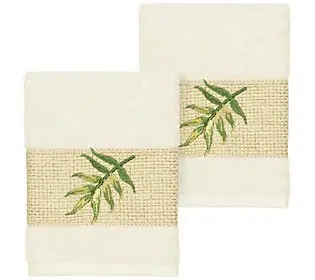 LINUM HOME TEXTILES Zoe 2pc Embellished Washclo Th Set - One-color