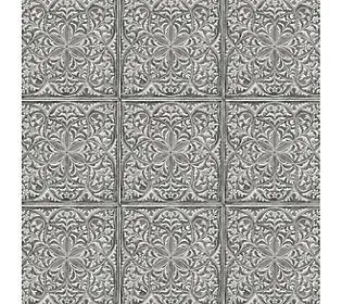 NEXTWALL Faux Embossed Tile Peel And Stick Wall Paper Roll - One-color