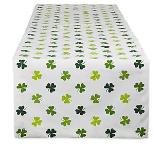 DESIGN IMPORTS 14' X 108' Shamrock Shake Print Able Runner - One-color