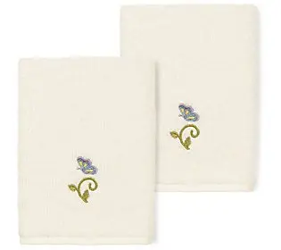 LINUM HOME TEXTILES Rebecca 2pc Embellished Was Hcloth Set - One-color