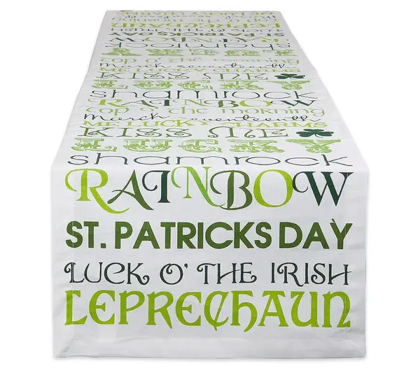 DESIGN IMPORTS 14' X 108' St. Patrick's Day Pri T Table Runner - One-color