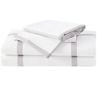 TRULY SOFT Printed Windowpane Queen Sheet Set