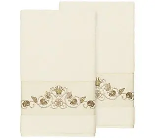 LINUM HOME TEXTILES Bella 2pc Embellished Bath Towel Set - One-color
