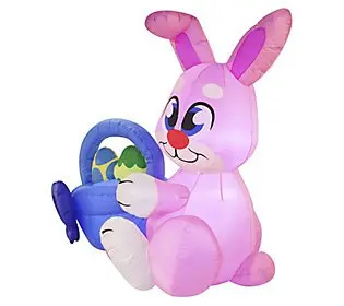 JOIEDOMI 6' Easter Bunny With Basket Inflatable - One-color