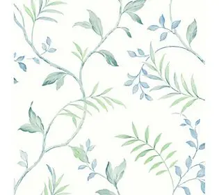 NEXTWALL Watercolor Leaf Trail Peel And Stick W Allpaper Roll - One-color