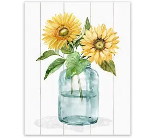 COURTSIDE MARKET Sunflowers In Jar I 16x20 Can Vas Wall Art - One-color
