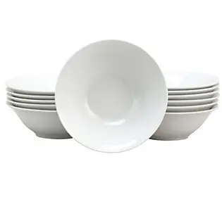 Gibson Home Noble Court 12 Piece Ceramic Bowl S Et In White - One-color