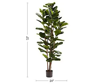 PURE GARDEN 72' Artificial Fiddle Leaf Fig Tree