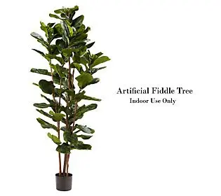 PURE GARDEN 72' Artificial Fiddle Leaf Fig Tree