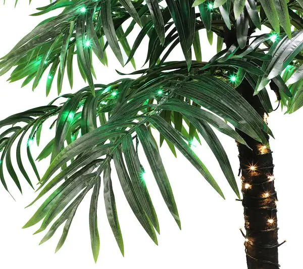 PULEO INTERNATIONAL 8' Prelit Palm Tree With 19 2 Lights