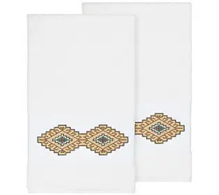 LINUM HOME TEXTILES Gianna 2pc Embellished Bath Towel Set - One-color