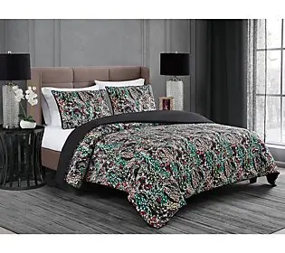 Badgley Mischka Home Cassat Floral Full/queen 3 Pc Duvet Set - One-color