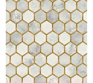 NEXTWALL Inlay Hexagon Peel And Stick Wallpaper Roll - One-color