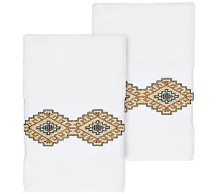 LINUM HOME TEXTILES Gianna 2pc Embellished Hand Towel Set - One-color