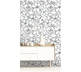 NEXTWALL Linework Floral Peel And Stick Wallpap Er Roll