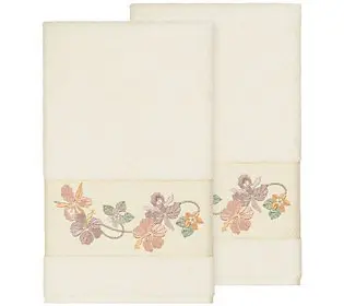 LINUM HOME TEXTILES Caroline 2pc Embellished Ba Th Towel Set - One-color