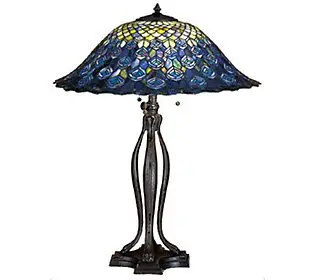 MEYDA Tiffany Style 30' Peacock Feathers Table Lamp - One-color