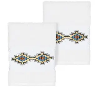 LINUM HOME TEXTILES Gianna 2pc Embellished Wash Cloth Set - One-color