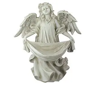 NORTHLIGHT 18.5' Serene Angel Bird Feeder Garde Statue