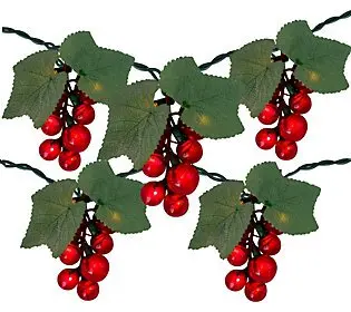 NORTHLIGHT 5 Red Grape Cluster Patio String Lig T Set 6 - One-color
