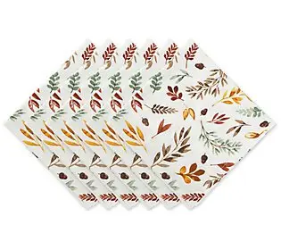 DESIGN IMPORTS Falling Leaves Print Napkin Set/ 6 - One-color