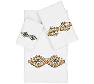 LINUM HOME TEXTILES Gianna 3pc Embellished Towe L Set - One-color