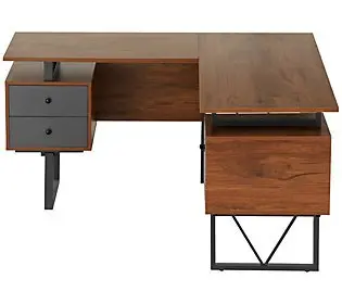 TECHNI MOBILI Reversible L-shape Computer Desk Ith Drawers