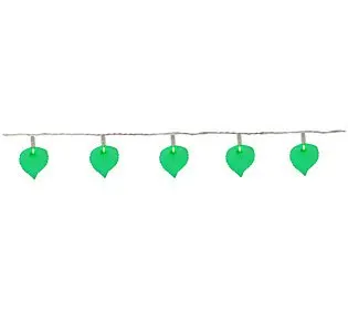 NORTHLIGHT 10-count Green Leaf Patio Novelty Li Ht Set 6ft - One-color