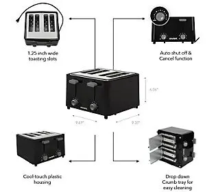 COURANT 4-slice Cool-touch Toaster