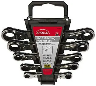 APOLLO 5-piece Sae Ratcheting Wrench Set - One-color