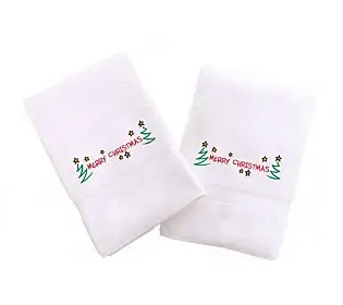 LINUM HOME TEXTILES Embroidered Hand Towels Mer Ry Christmas - One-color