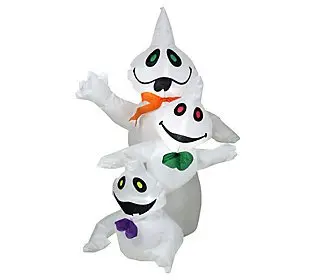 NORTHLIGHT 3.5' Lit Inflatable Ghost Trio Outdo R Yard Decor - One-color