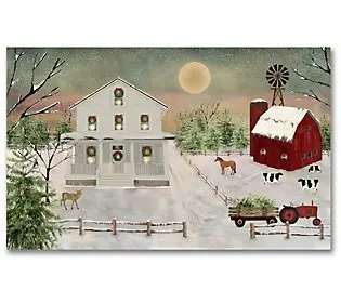 COURTSIDE MARKET Farm Christmas 12x18 Canvas - One-color