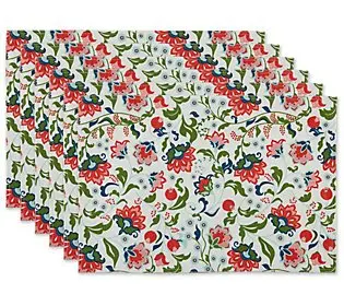 DESIGN IMPORTS Set Of 6 Garden Floral Outdoor P Acemats - One-color