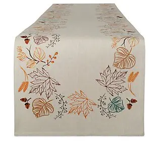 DESIGN IMPORTS 14' X 108' Autumn Leaves Table R Unner - One-color