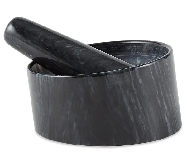 RSVP 6-oz Black Marble Mortal & Pestle - One-color