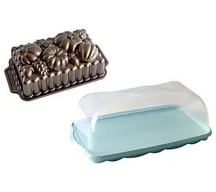 NORDICWARE Harvest Bounty Loaf Pan & Loaf Cake Keeper - One-color