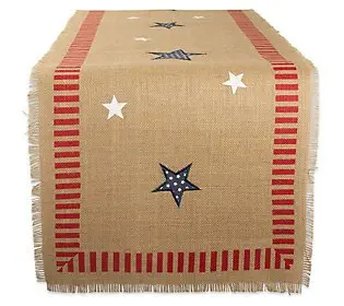 DESIGN IMPORTS 4th Of July Jute Table Runner 14 108 - One-color