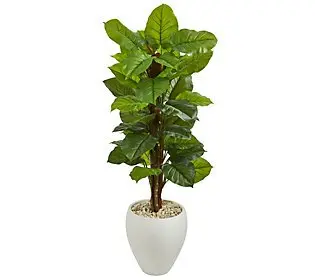 NEARLY NATURAL 5' Large Leaf Philodendron In Planter By - One-color