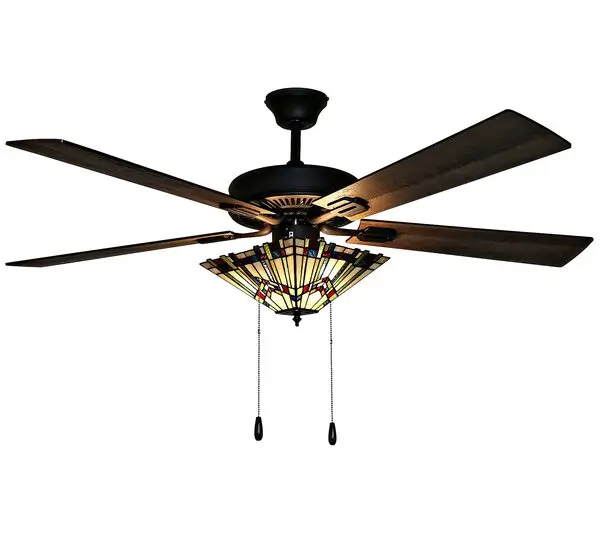 RIVER OF GOODS 52'w Orson Craftsman Stained Gla Ss Ceiling Fan - One-color