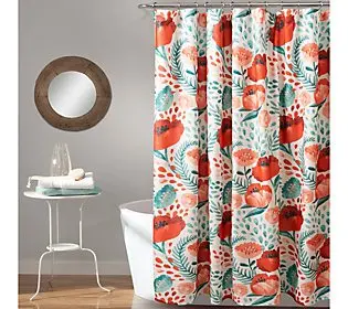 LUSH DECOR Poppy Garden 72' X 72' Shower Curtain Lush D Cor - One-color