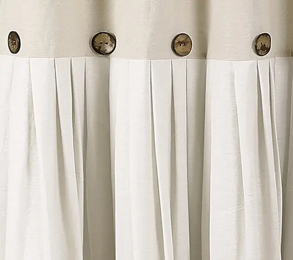 LUSH DECOR Linen Button Shower Curtain By